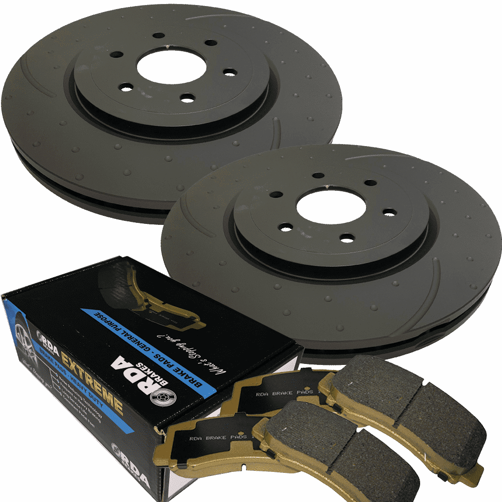 RDA NP300 Front Slotted & Dimpled Brake Rotors with RDA Extreme Brake ...